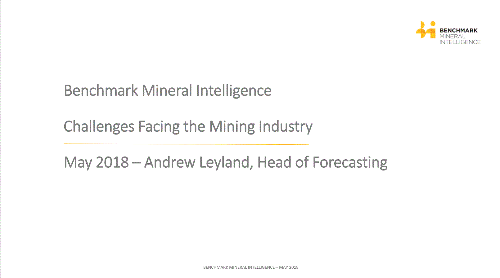 Benchmark | World Tour 2018 | Challenges facing the mining industry